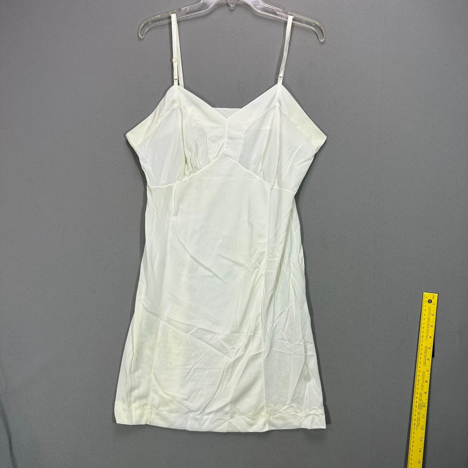 Vintage 60s Sears Nylon Slip Dress Nightgown Ivory Wh… - Gem