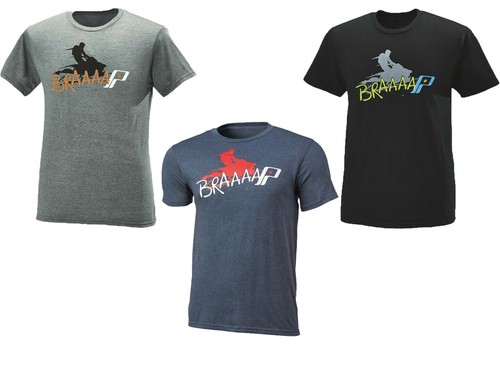 New OEM Polaris Men's Brap Graphic T-Shirt - Gray, Black, Blue | eBay