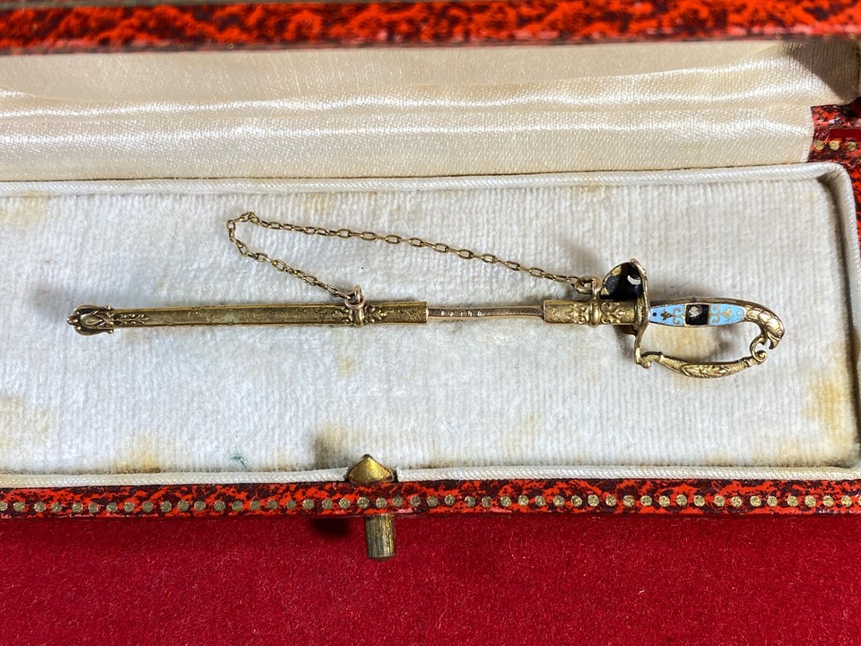 Antique Victorian 18K Gold 18 KT Gold Sword Pin Sword Stick Pin ...