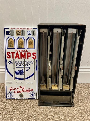 1950s Vintage Stamp Vending Machine Post Office Stamp Dispenser NO KEY ...