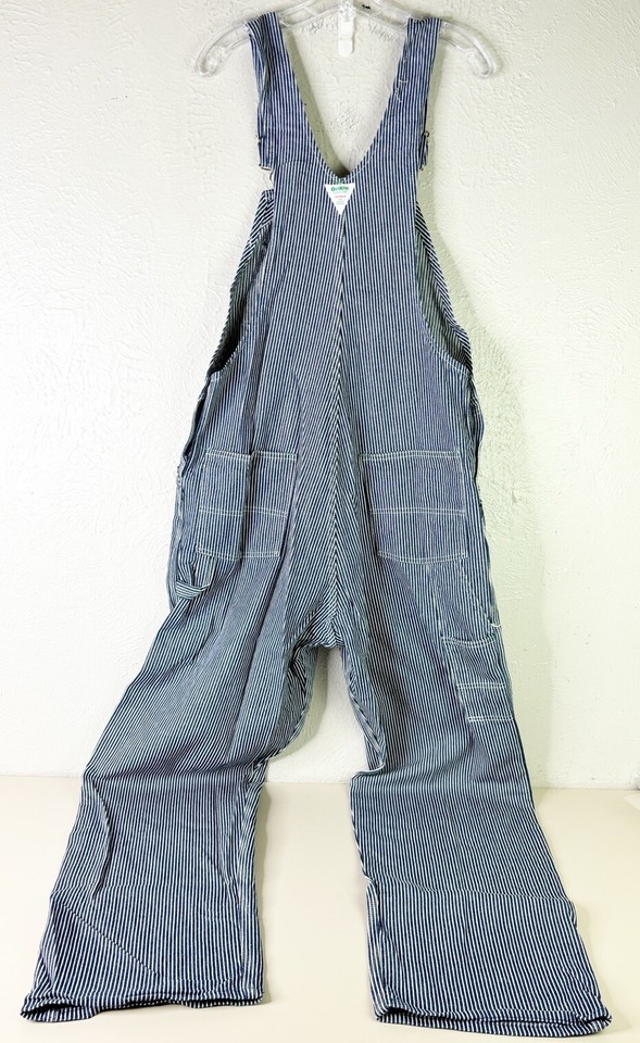 VTG Men 36x34 OSH KOSH B’GOSH Denim Striped Vestbak Bib Overalls ...
