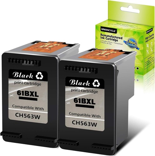 2 Pack Black Ink Cartridge 61XL 61 XL For HP Deskjet 2050 2546 2512 ...