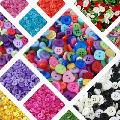 100 x Small Mixed Buttons - Bulk, Art, Scrapbooking, Card Making ...