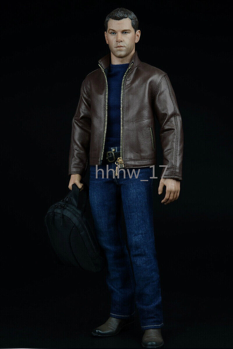 Leather Suit Set 1/6 Jacket Jeans Toy Male Action Figure Soldier Clothe ...