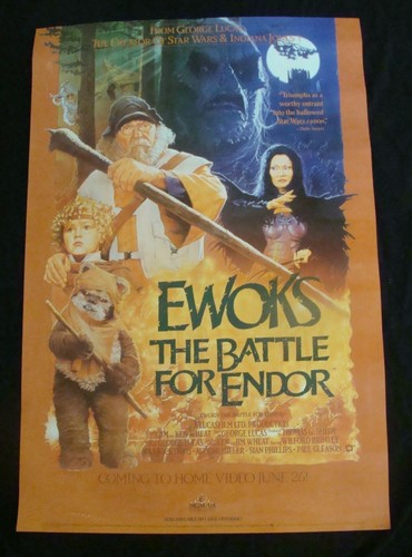 Star Wars EWOKS BATTLE FOR ENDOR movie poster original video store ...