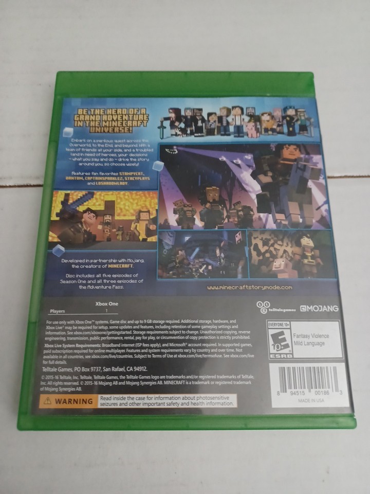 Telltale Games Minecraft : Story Mode-The Complete Adventure Xbox One ...