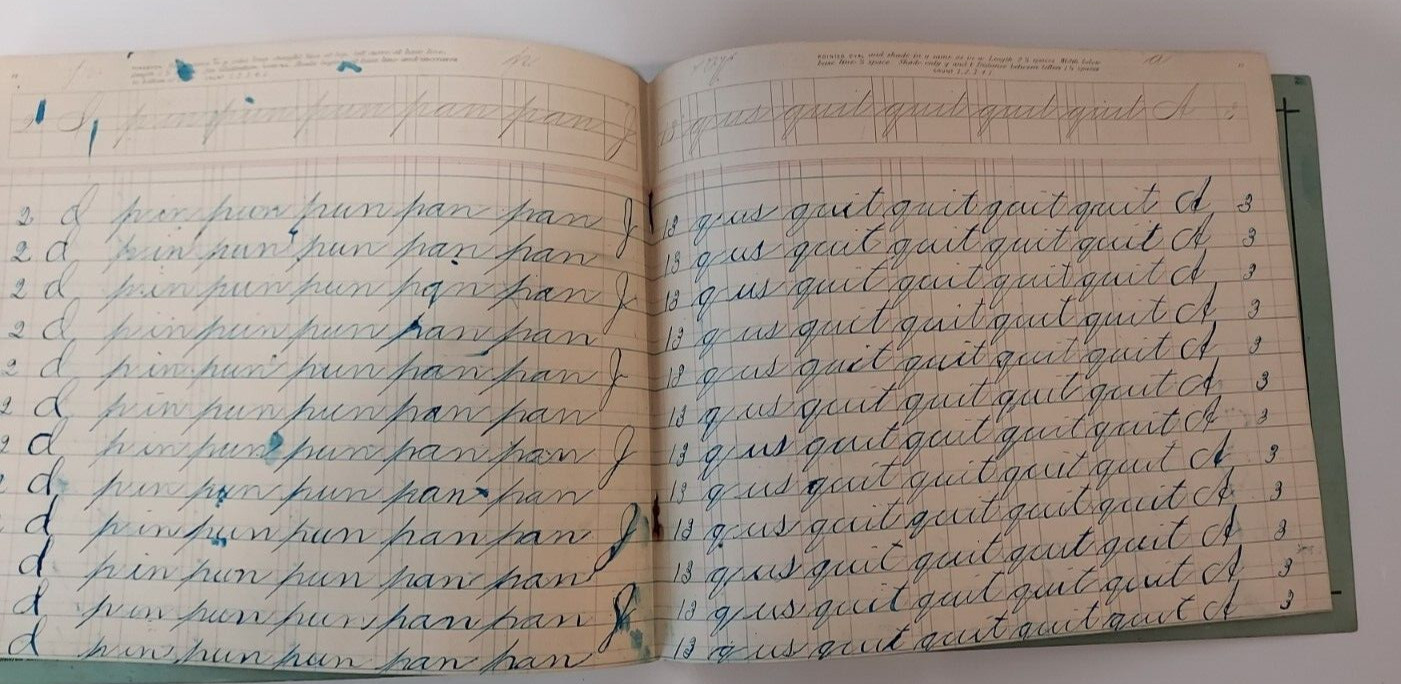 Antique writing examples paper ephemera of Penmanship… - Gem