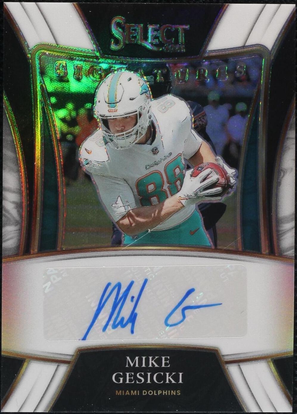 2021 Panini Select - Select Signatures Mike Gesicki #SSP-MGE White ...