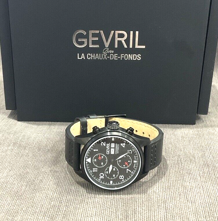 GV2 Gevril Men's Vaughn Black Automatic Swiss Limited Edition Chrono ...