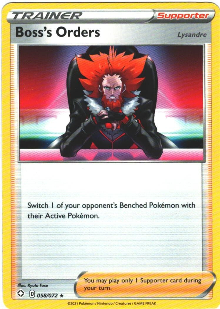 Boss's Orders Shining Fates 58/72 Regular Rare Pokemon Card TCG Pokémon ...