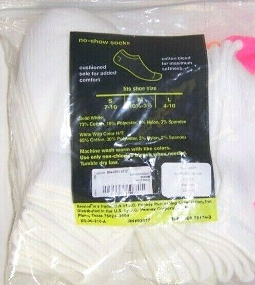 Girls 10 Pack No Show Socks- White NWT Size Med 10 1/2 -3 1/2 | eBay
