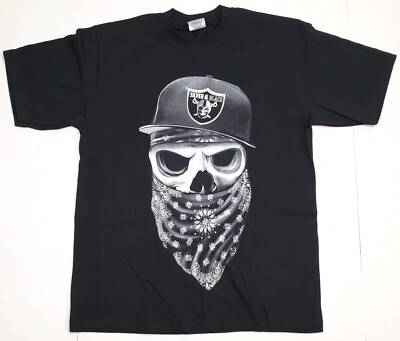 RAIDER NATION T-shirt Raiders Silver Black Men's Tee | eBay