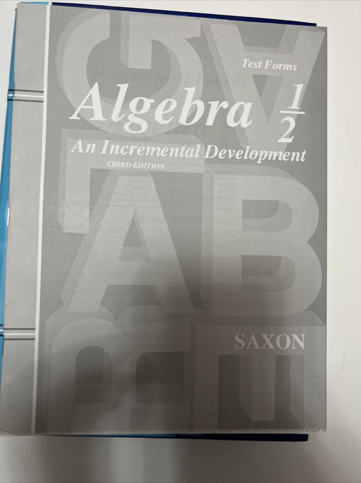 Saxon Algebra 1/2 SET (3rd Edition) Textbook, Answer Key & Test Forms ...