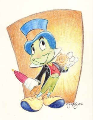 "Official Conscience" original colored pencil Disney drawing, by Craig ...
