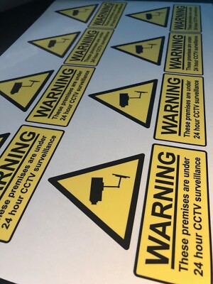 CCTV Printed Stickers 110 x 95mm - 8 Pack | eBay