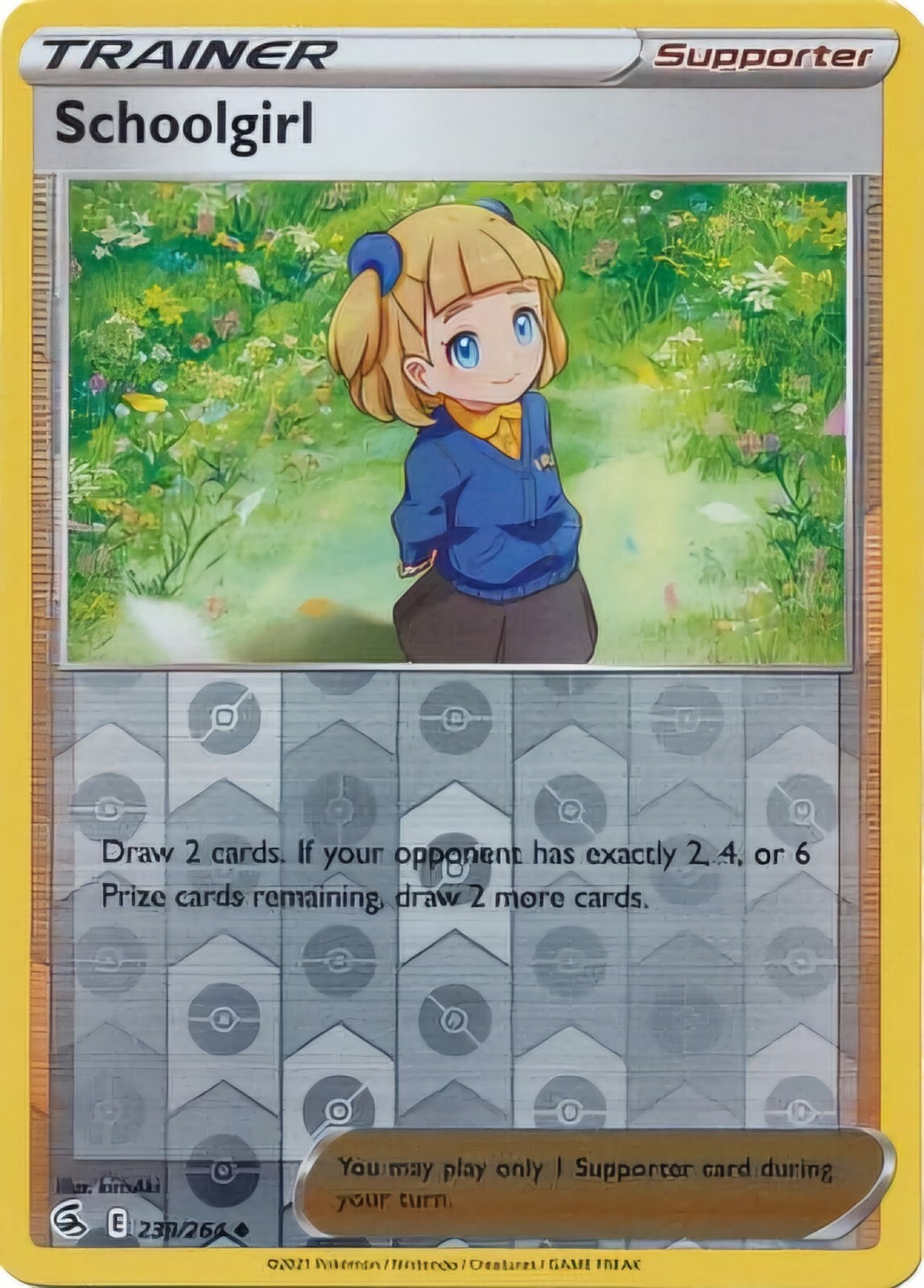 Schoolgirl Reverse Holo Trainer Card 239/264 Fusion Strike Pokemon TCG ...
