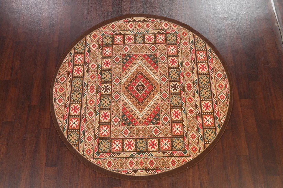 Geometric Tebriz Oriental Area Rug 7x7 Round Turkish Carpet | eBay