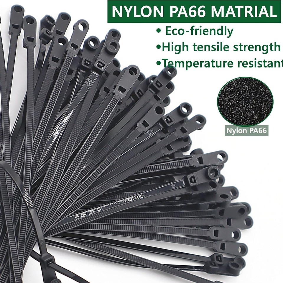 100pcs Zip Tie with Screw Hole, Automotive Wire Self Style D -8 inch ...