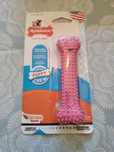 Nylabone Puppy Chew Teething Bone Dental Toys Pink, Petite | eBay