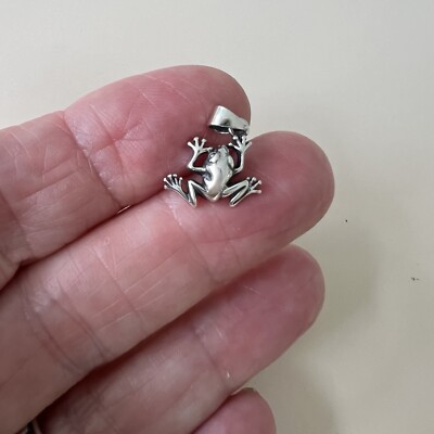 Silver Frog Charm, Tiny Sterling Frog, Nature Charm, Sterling Silver ...