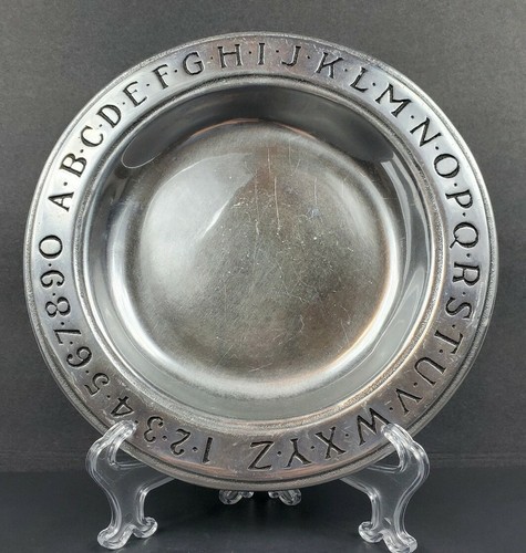 Vintage Wilton Armetale Country Ware 9 1/4” Pewter Alphabet & Numbers ...