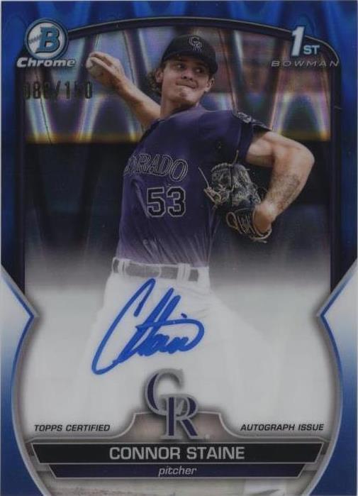 2023 Bowman Chrome - Prospect Autographs Connor Staine #CPA-CSE Blue ...