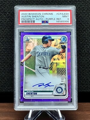 AUSTIN SHENTON 2020 Bowman Chrome 1st Rookie Auto Purple Refractor ...