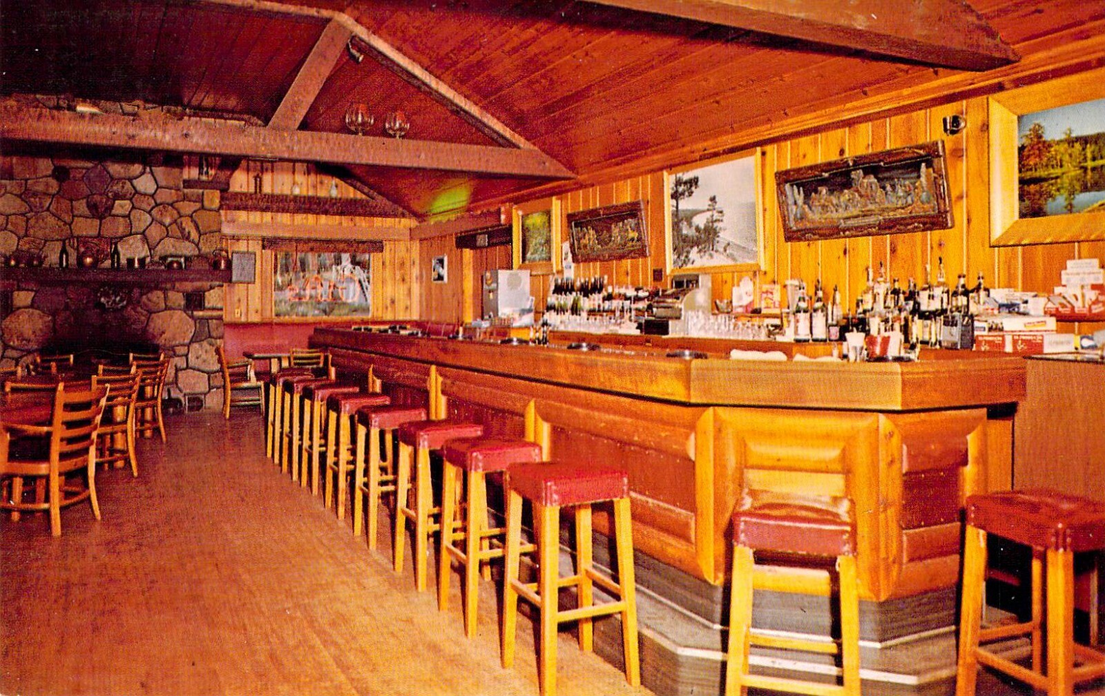 MI Copper Harbor 1968 Last Frontier Bar & Gift Shop LOG CABIN BAR ...