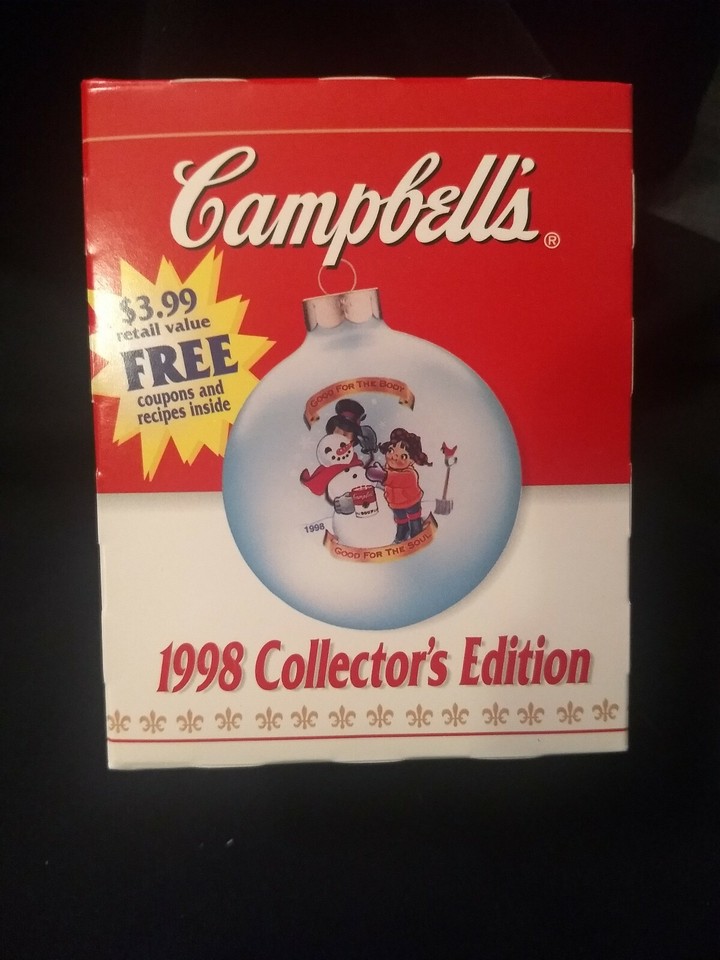 Campbell's Soup Good For The Body & Soul Ball Ornament 1998 NIP ...