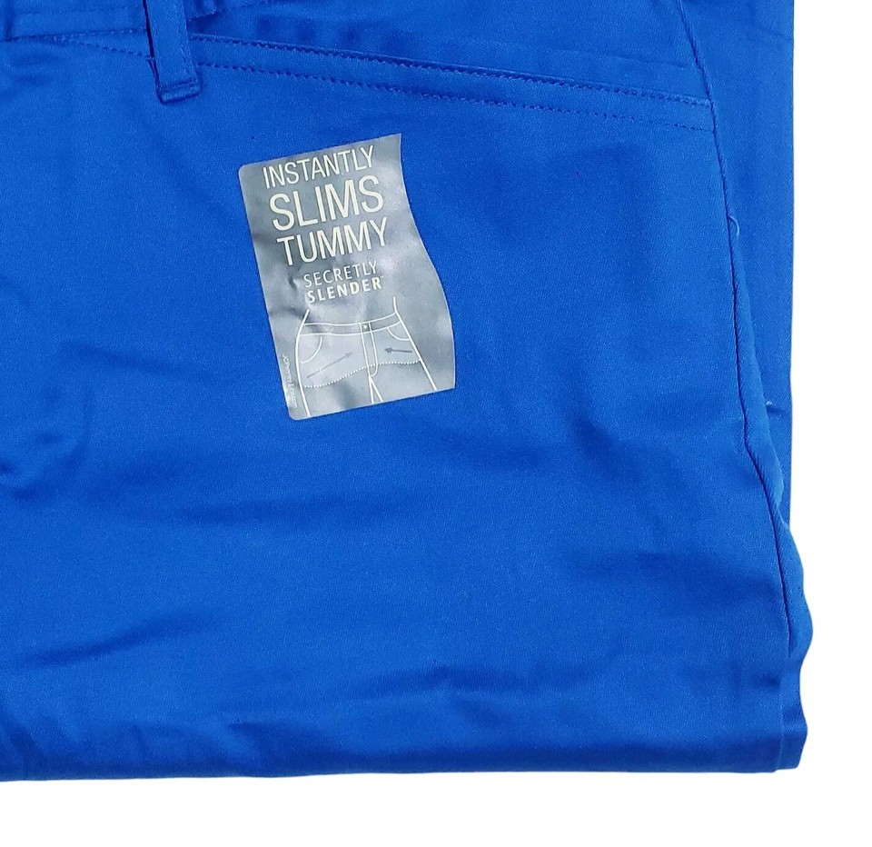 St Johns Bay Womens Secretly Slender Capri Pant Austin Blue Size 12 NWT ...
