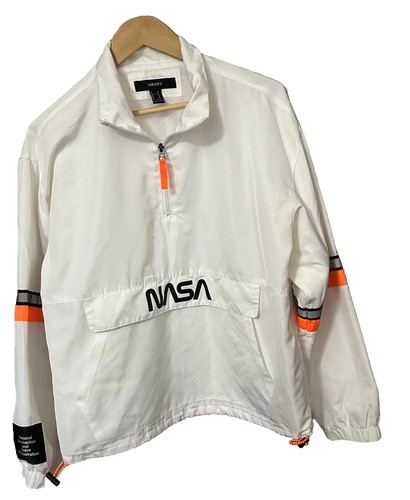 NASA Forever 21 Men's M White Logo 1/4 Zip Windbreaker Jacket ...