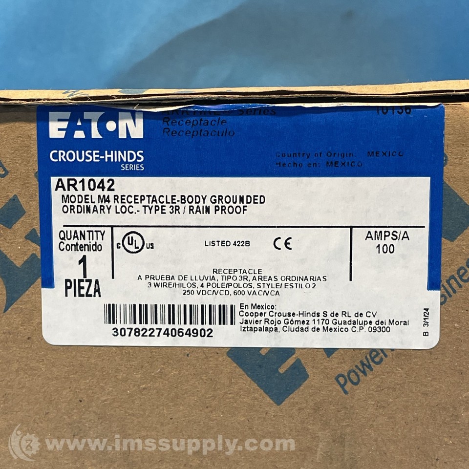 Eaton Crouse-Hinds AR1042 Arktite AR Recepticle FNFP | eBay