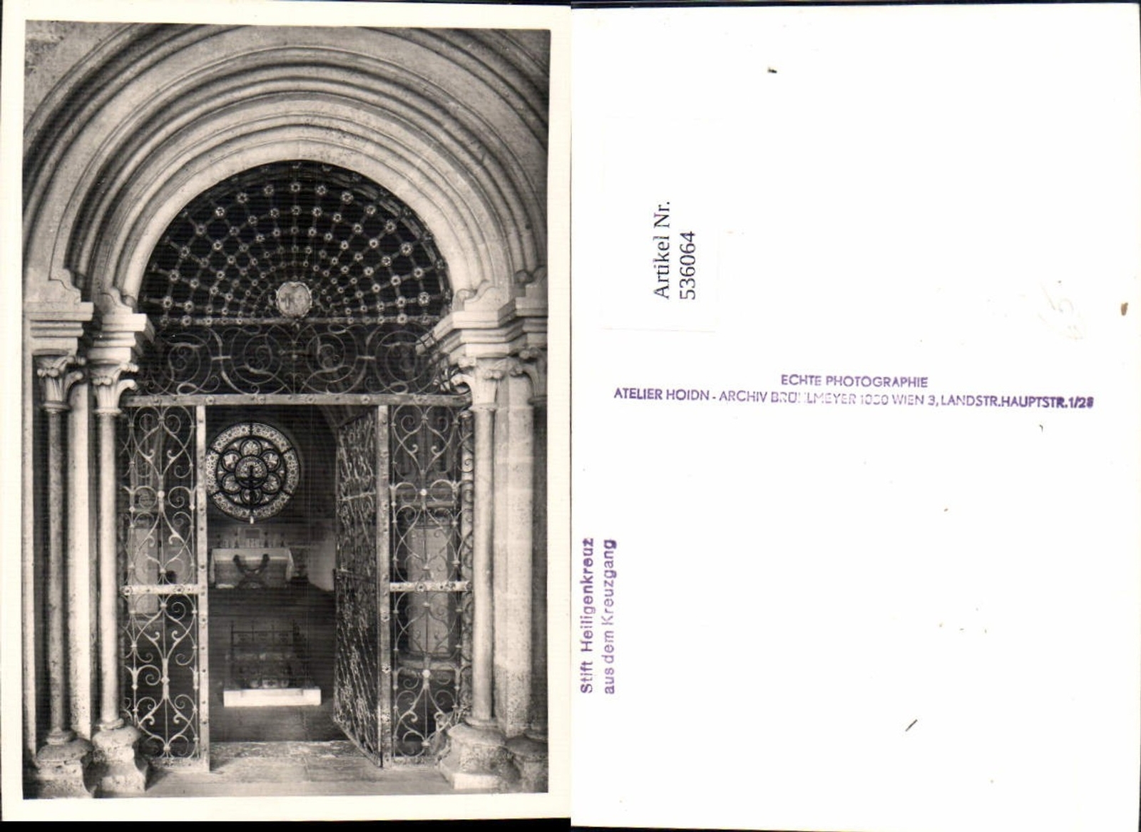 536064,Stift Heiligenkreuz Tor Gitter pub Brühlmeyer | eBay