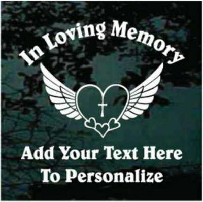 8" Personalized Custom In Loving Memory Family Memorial Car Window ...