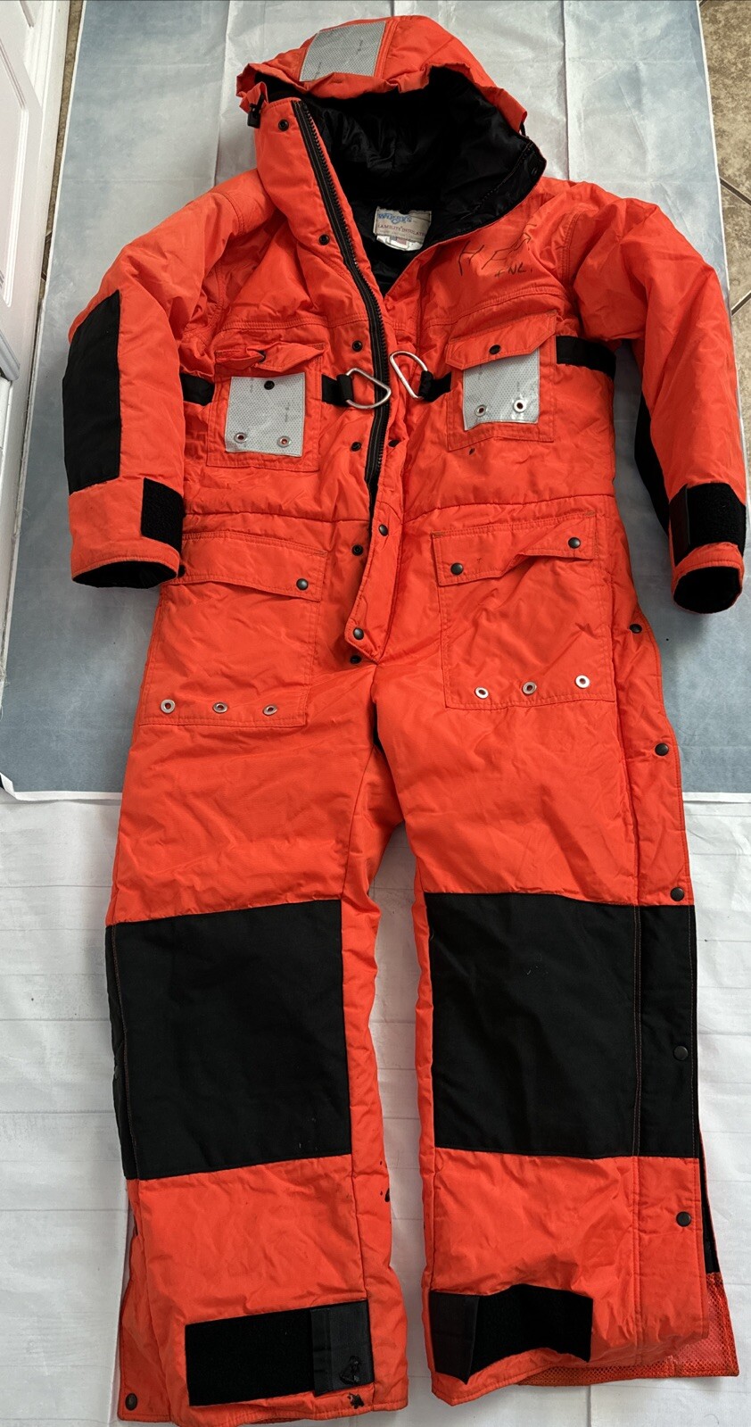 Wiggy’s Laminate Insulated Orange Jumpsuit Size XL Coveralls Snow Tow ...