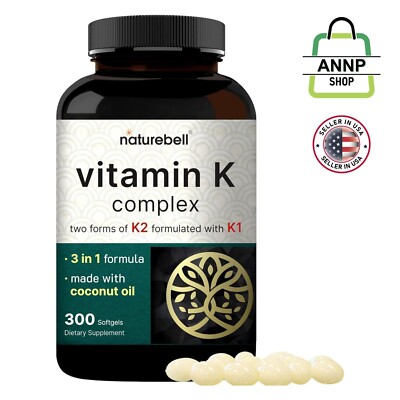 Vitamin K Complex, K1 + K2 (MK-7 & MK-4) 2,600Mcg per Serving 300 ...