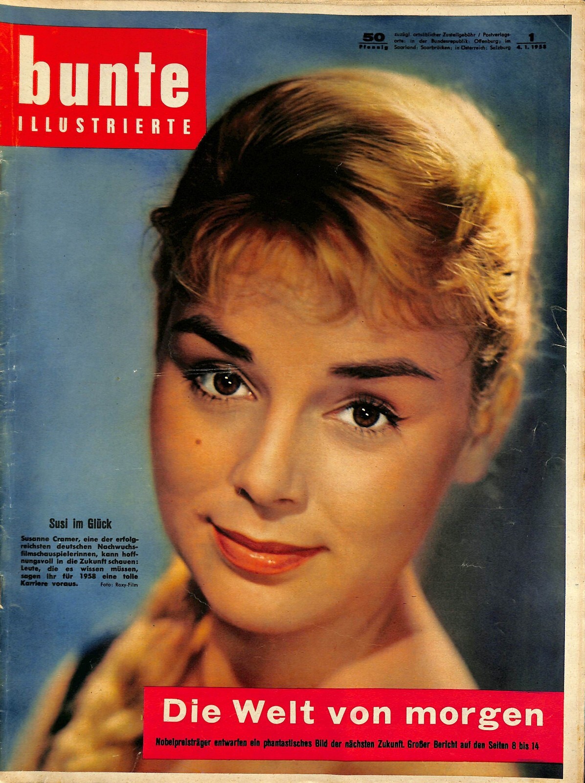 BUNTE Magazine SUSANNE CRAMER cover 1958 MAGAZINE Middle East Rarest ...