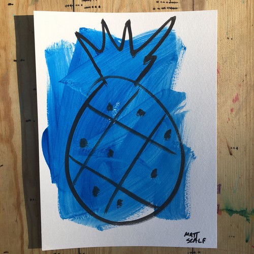 Matt Scalf Pineapple Abstract Beach Pop Urban Graffiti ORIGINAL ...