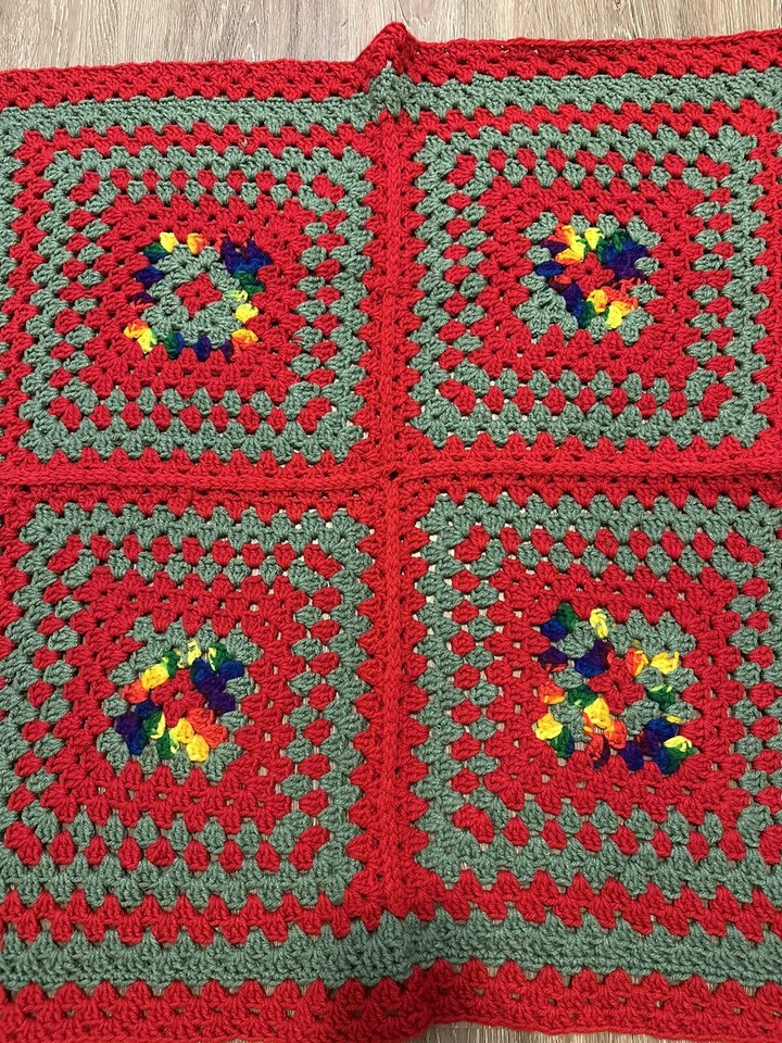 Crocheted Afghan Homemade Throw 33”x33” | eBay