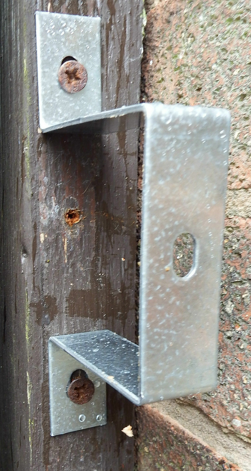 2 Slide in Barricade Brackets 4x2" 100x50mm Security Gate Door + 4 ...