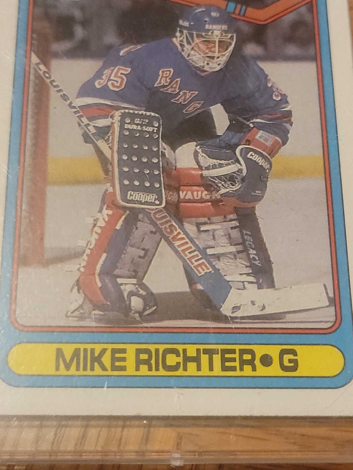 Topps Hockey Card #330 Mike Richter Rookie Card New York Rangers 1990 ...
