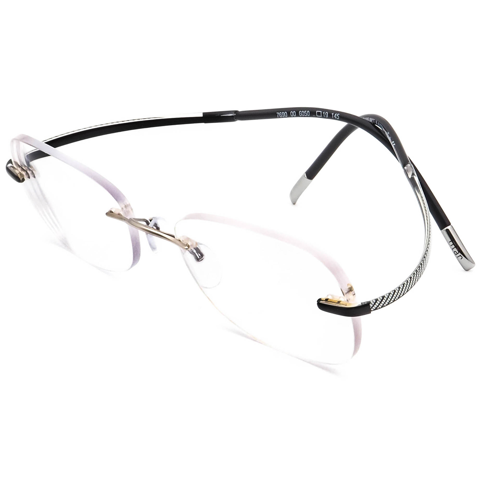 Silhouette Eyeglasses 7690 00 6050 Titan Silver/Black Rimless Austria ...