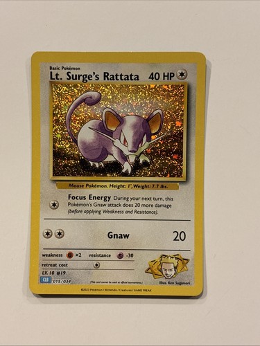 Lt Surge's Rattata 015/034 CLB Classic Collection Holo Pokémon Variant ...