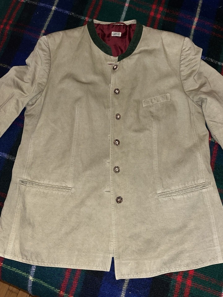 Gössl Trachten Jacket Size 40 L, Safari Military Style, Linen Silk ...
