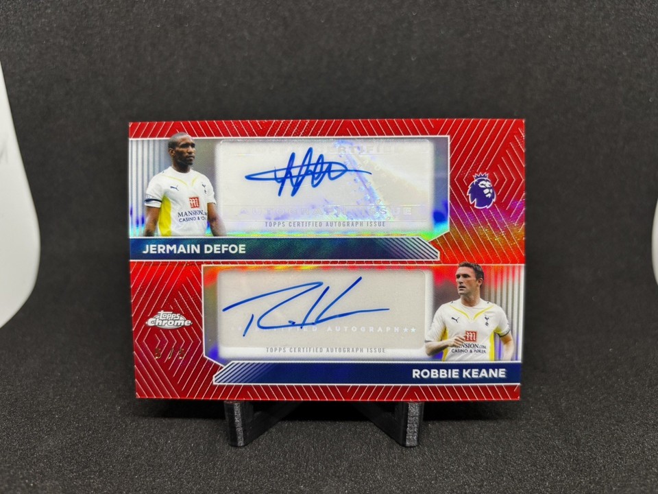 2026 Topps Chrome EPL Dual Auto Jermain Defoe / Robbie Keane RED #/5 ...