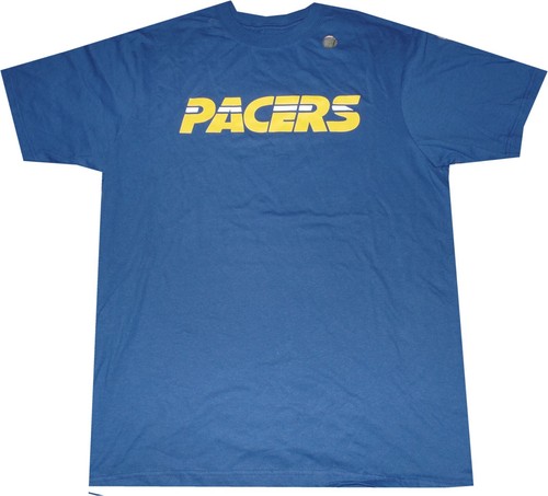 Indiana Pacers Throwback Wordmark Retro Logo Adidas Blue T Shirt New ...
