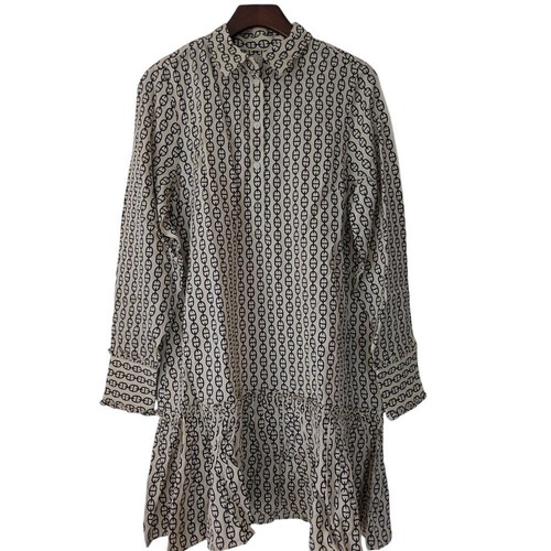 J. Crew Amelia Popover Shirtdress Vintage Links Print Size Large NWT ...