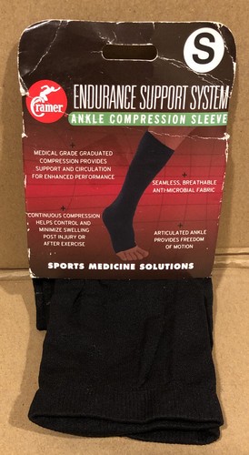 Cramer Endurance Support System Ankle Compression Sleeve, Small, Black ...