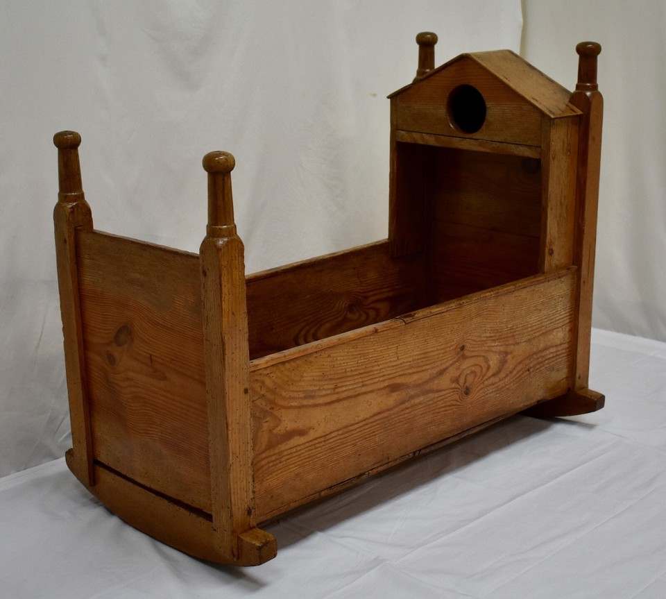 Antique Irish Pine and Oak Rocking Cradle | eBay