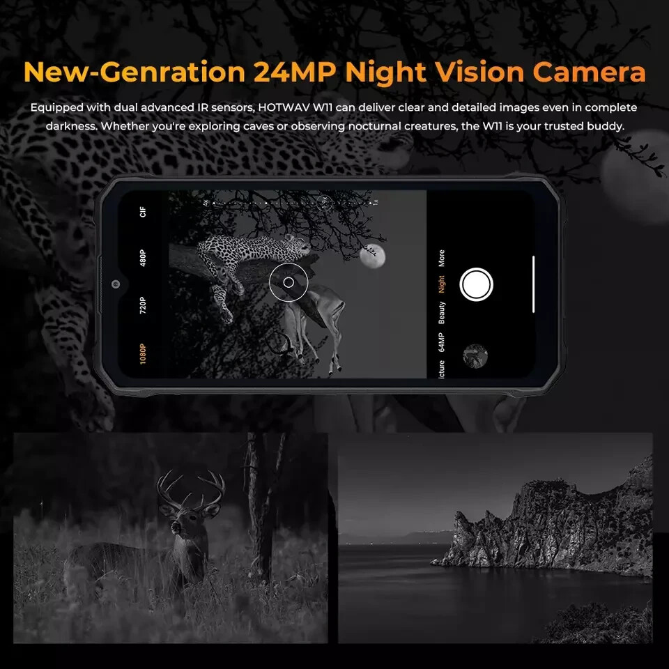 HOTWAV W11 Rugged Smartphone Unlocked 20800mAh 256GB ROM Night Vision ...